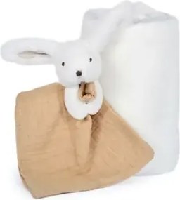 Doudou Dárková sada šťastný králíček pléd a béžový muchláček / od 0 le