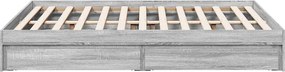 Rám postele se zásuvkami šedý sonoma 140 x 200 cm kompozit 3280662