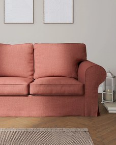 Potah na pohovku IKEA  Ektorp 3-místná, rozkládací STARÝ MODEL PIXBO barva hnědá látka pletený vzor
