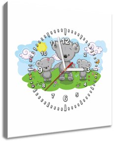 Gario Obraz s hodinami Medvídek s rodinou Rozměry: 30 x 30 cm