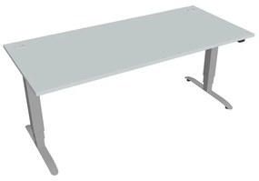 Elektr. nastavitelný stůl 180x80 - HOBIS MOTION MS 3 1800 Dekor stolové desky: šedá, Barva kovové podnože: stříbrná