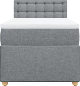 Box spring postel s matrací světle šedá 80 x 200 cm textil 3286521