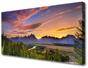 Obraz na plátně Hora Les Slunce Příroda 120x60 cm