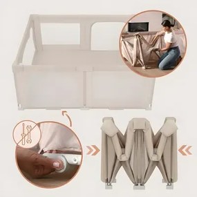 LIONELO Dětská ohrádka Florence Easy Fold Beige Sand / 150 x 180 cm /