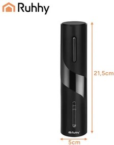 Automatický elektrický otvírák na víno 4 v 1, USB, černý Ruhhy 27312