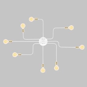 Přisazený lustr TRUVA 8xE27/40W/230V bílá/zlatá