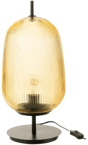 Žlutá skleněná stolní lampa J-line Palme