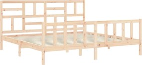 Rám postele s čelem Super King Size masivní dřevo 3193091