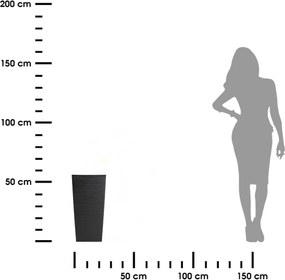 PLASTOVÝ KVĚTINÁČ PORTO RIFLO 57X29,5X29,5 CM ČERNÁ