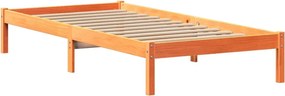 Postel s knihovnou bez matrace hnědá 100x200 cm masiv borovice 3321603