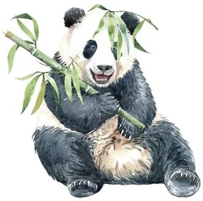 Plakát Hravá panda s bambusem