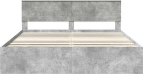 Rám postele s čelo Betonově šedá 180 x 200 cm Kompozitní dřevo 3408826