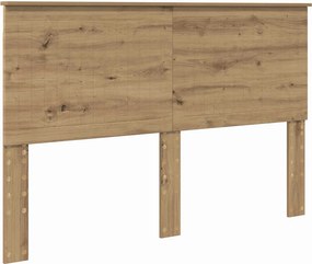 Rám postele Umělecký dub 150 x 200 cm Masivní borové dřevo 3411000