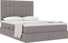 Postel s úložným prostorem a matrací Taupe 140 x 200 cm textil 3371787