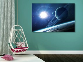 Obraz planeta ve vesmíru - 120x80 cm