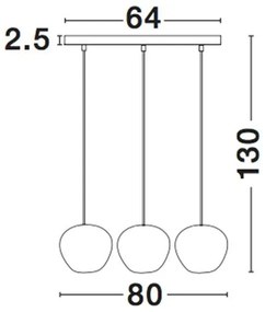Nova Luce Závěsné svítidlo CEDRO kouřové sklo Bronz a černý kov E27 3x12W
