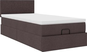 Osmanský rám postele s matrací tmavě šedá 90x190cm textil 3311341