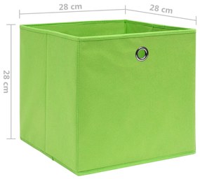 Úložné boxy 4 ks netkaná textilie 28 x 28 x 28 cm zelené - Default Title