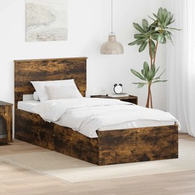 Rám postele s čelo Kouřový dub 75 x 190 cm Kompozitní dřevo 3408722