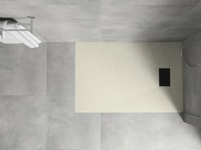 Mexen Hugo, obdélníková sprchová vanička, SMC, 120x90cm, béžová, černá krytka, 42699012-B