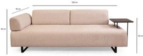 Rozkládací sedačka s odkládacím stolkem Vinaya 220 cm béžová