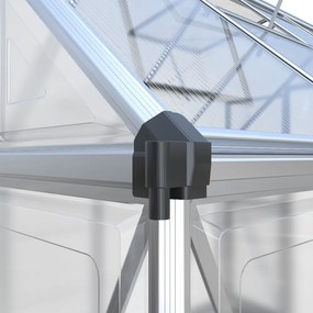 Skleník se základnou BestBerg SH-6 / 6,6 m² / 360 x 182 x 208 cm / stříbrná
