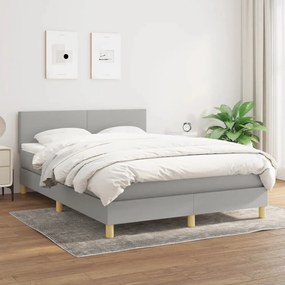Box spring postel s matrací světle šedá 140 x 190 cm textil,  3140449 HangarStore.cz
