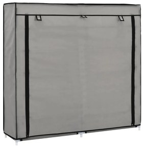 Botník s potahem šedý 115 x 28 x 110 cm textil 282434