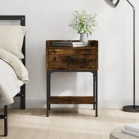 Noční stolek kouřový dub 40,5 x 31 x 60 cm kompozitní dřevo - Default Title