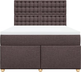 Box spring postel s matrací tmavě hnědá 160x200 cm textil 3291348