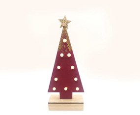 ACA DECOR Vánoční LED stromek s filcem - červený - 2xAA