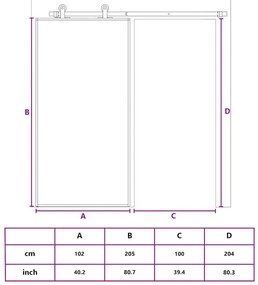 vidaXL Marketos Posuvné dveře ESG sklo a hliník 102 x 205 cm černé