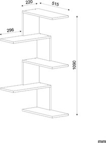 VerDesign KANIS rohový nástěnný regál, bílá