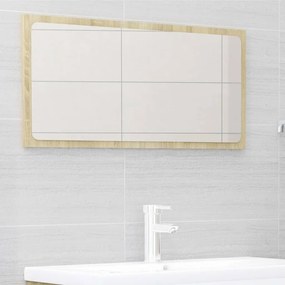 2dílný set koupelnového nábytku - skříňka + zrcadlo 80 cm - dřevotříska | bílý a dub sonoma