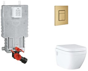 Grohe Uniset - Set předstěnové instalace, klozetu, sedátka SoftClose a tlačítka Skate Cosmopolitan, kartáčovaný Cool Sunrise SANI15BB4111