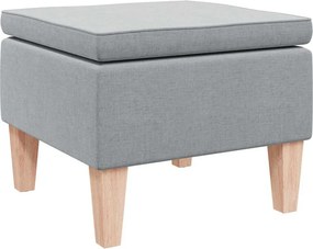 Stolička s dřevěnými nohami světle šedá textil 329425