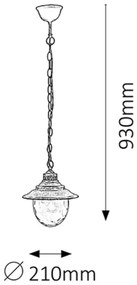 Rabalux 8678 - Venkovní lustr BARCELONA 1xE27/60W/230V