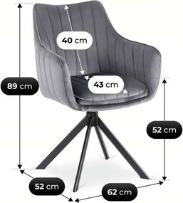 Jídelní židle Pinzo Velvet, šedá