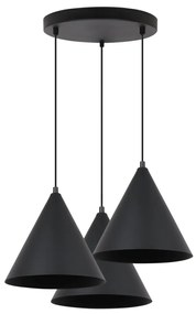Závěsné svítidlo Soho, 3x černé kovové stínítko, (fi 25cm), o