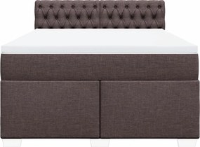 Box spring postel s matrací tmavě hnědá 160x200 cm textil 3288249