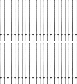 Zabudovaný plotový sloupek 44 ks Šedá 200 cm 3335943