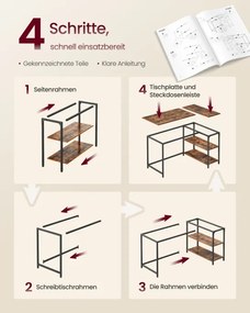 Rohový kancelářský stůl LWD135KD01
