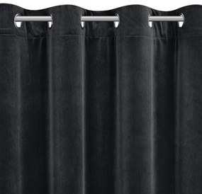 ZATEMŇOVACÍ ZÁVĚS (100%) NA KROUŽCÍCH NITA 140X250 CM ČERNÁ