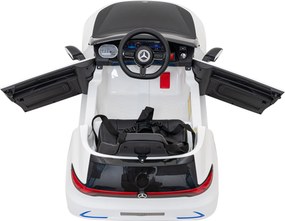 Ramiz Elektrické auto Mercedes Benz AMG EQA pro děti bílé + dálkové ovládání + 5bodové pásy + EVA kola + MP3 displej + LED