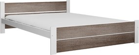 Postel IKAROS DOUBLE 140 x 200 cm, bílá/dub lanýž Matrace: Matrace Coco Maxi 20 cm, Rošt: Bez roštu