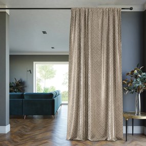 Závěs AmeliaHome CASPE s multifunkční páskou 140x250 cm krémovo-zlatý