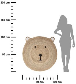 Dětský koberec Bear, (fi) 100 cm, béžová
