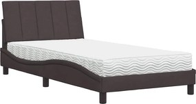 Postel s matrací Hanko tmavě hnědá 100 x 200 cm textil 3310513