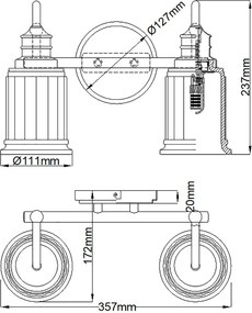 Koupelnové světlo nad zrcadlo Elstead SWELL 2 chrom 2×G9