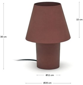 Stolní lampa v terakotové barvě s kovovým stínidlem (výška 30 cm) Canapost – Kave Home